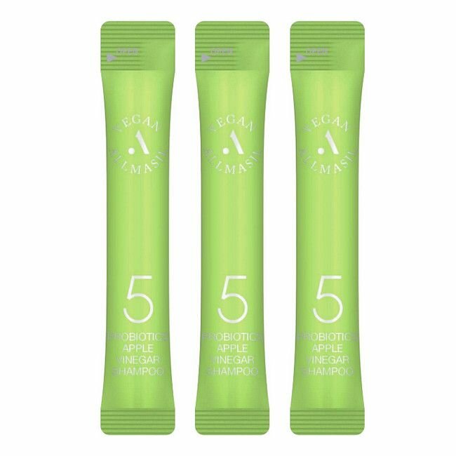 Шампунь для волос с яблочным уксусом ALLMASIL 5 Probiotics Apple Vinegar Shampoo Stick Pouch - 3 штуки *8ml