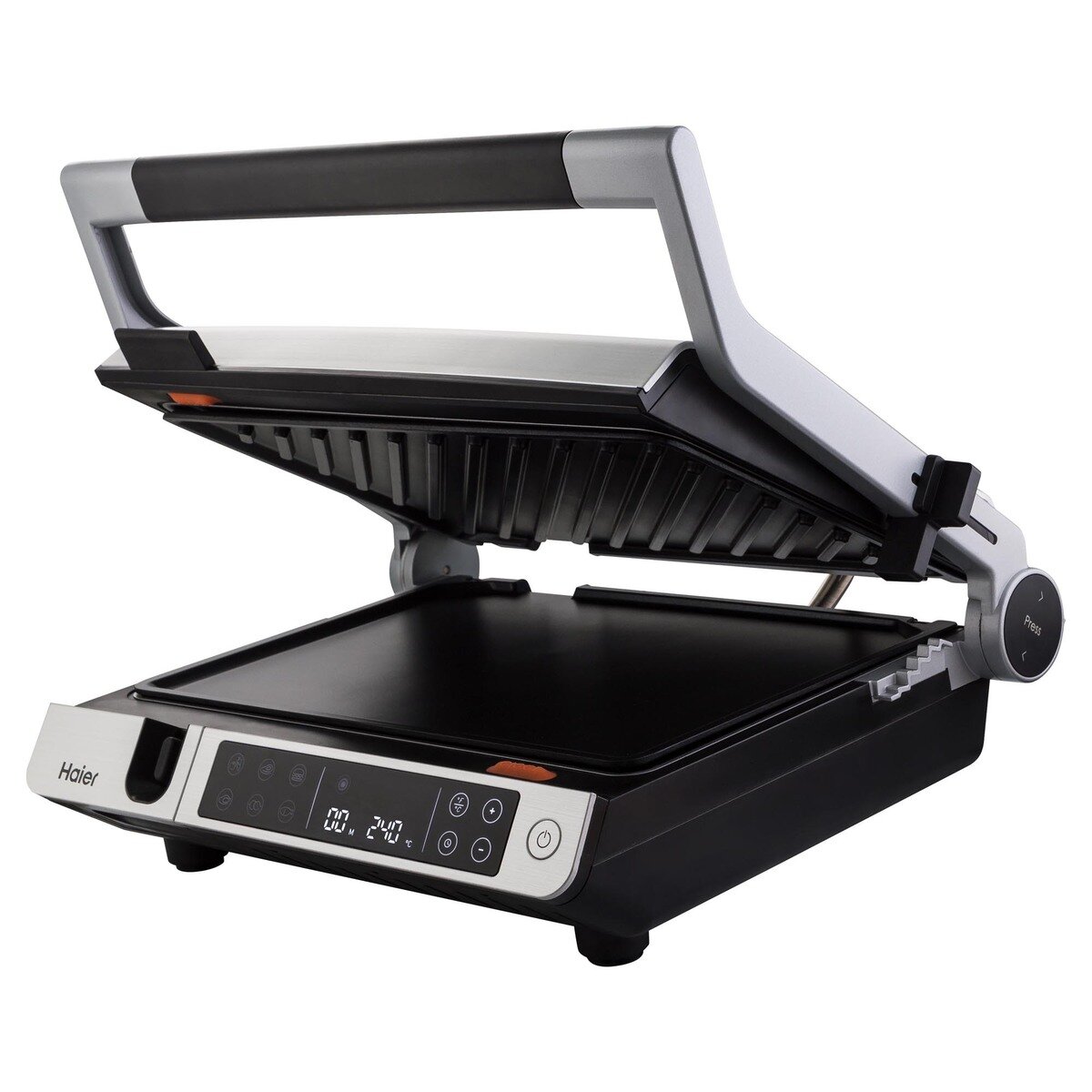 Гриль HAIER HG-701 съемные рабочие панели, сенсорное управление, встроенный термощуп