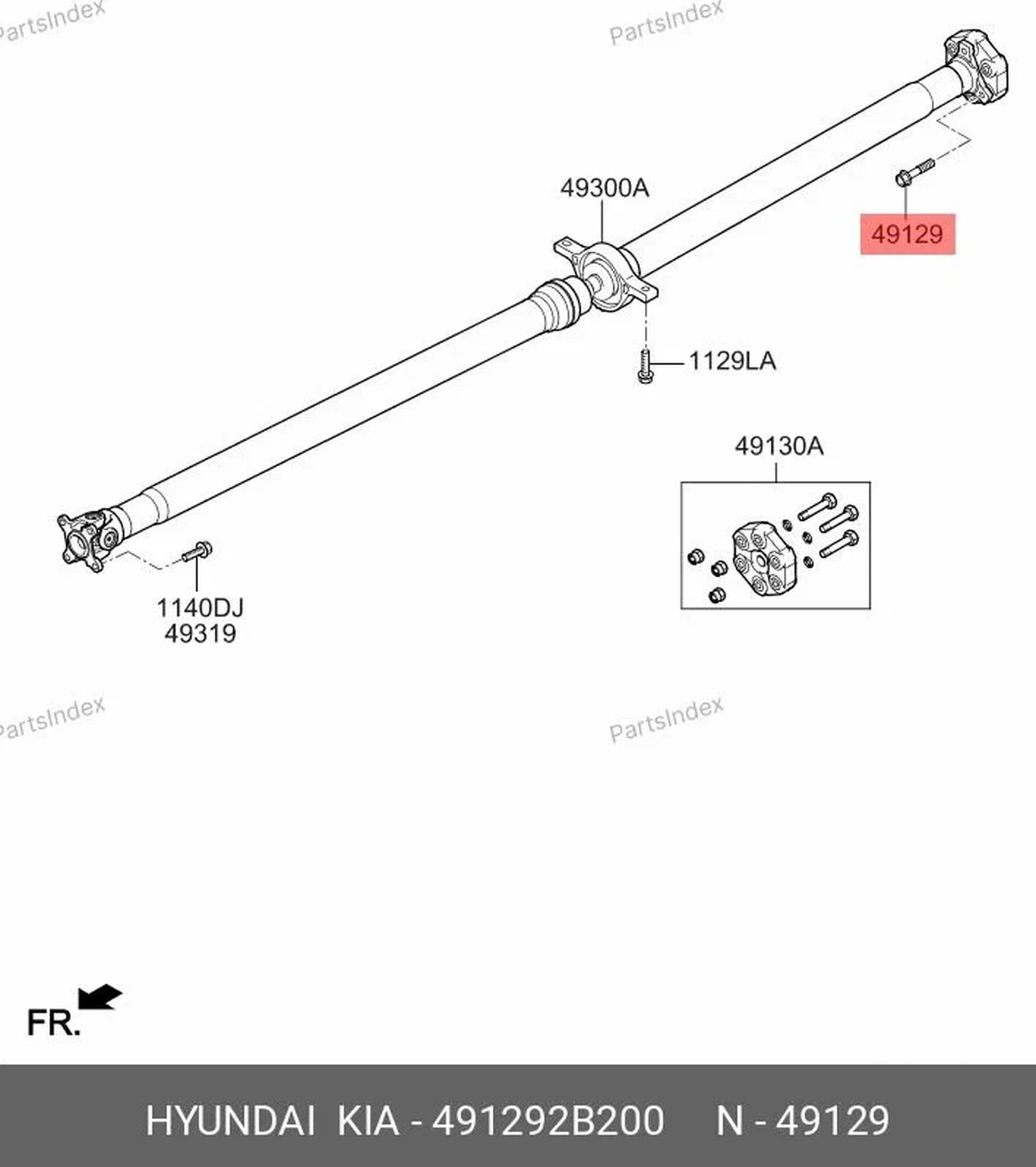 Болт М5 491292B200, для HYUNDAI/KIA, 1 шт