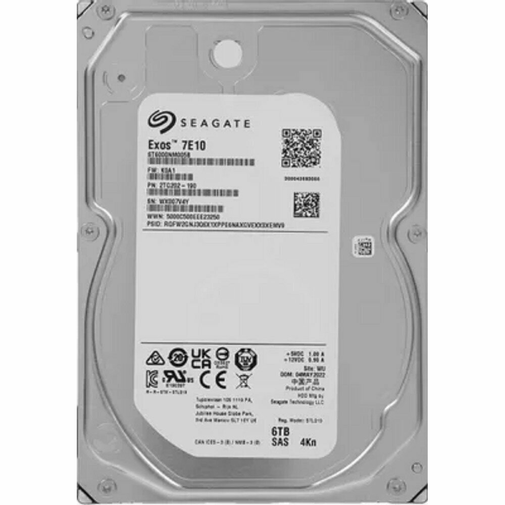 HDD жесткий диск Seagate ST6000NM005B Exos 7E10 6000ГБ