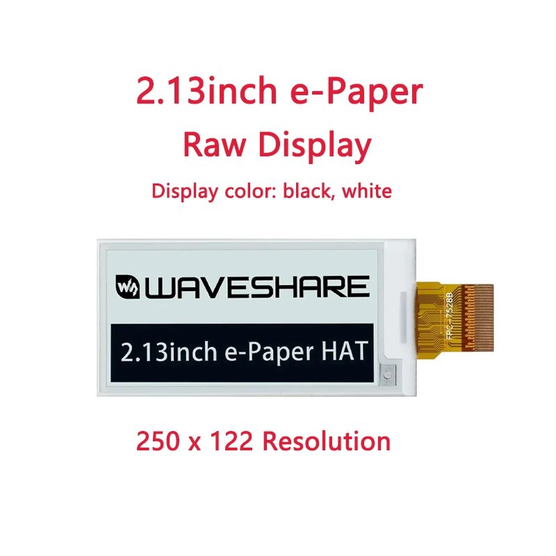 Waveshare 2.13-дюймовый дисплей E-Ink для Raspberry Pi 2.13 e-paper Raw
