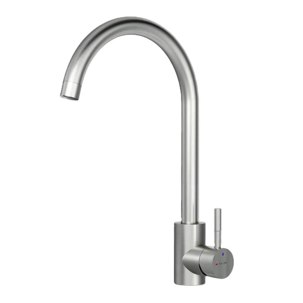 Смеситель для кухни AM.PM X-Joy S F85B07111 с поворотным изливом, матовый, однорычажный, сатин, нержавеющая сталь, с керамическим картриджем