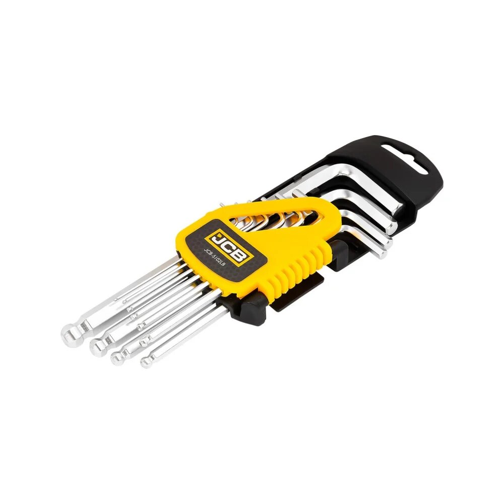 JCB Ключи Г-образные 6-гранные длинные с шаром, набор 10пр. (1.27, 1.5, 2, 2.5, 3-6, 8, 10мм) JCB-5102LB(59742)