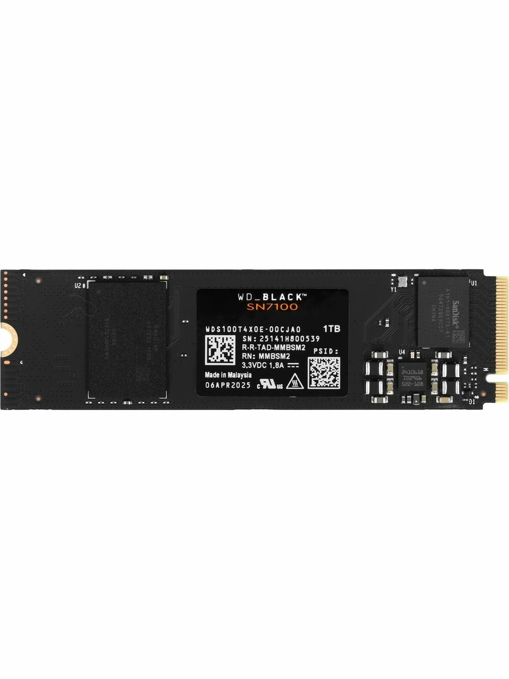 Внутренний SSD диск WD Black SN7100 1000GB, M.2 (WDS100T4X0E)