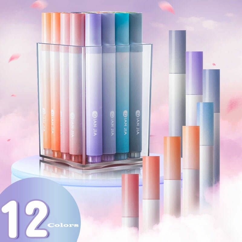 12 комплектов цветных флуоресцентных ручек