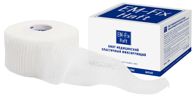 Бинт эласт EM-FIX HAFT 8смх20м (белый) №1