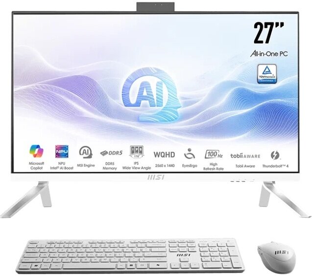 Моноблок MSI Modern AM273Q AI 1UM-092XRU white 27" (2K/Core Ultra 5 125H/16Gb/512GbSSD/DOS) (9S6-AF0