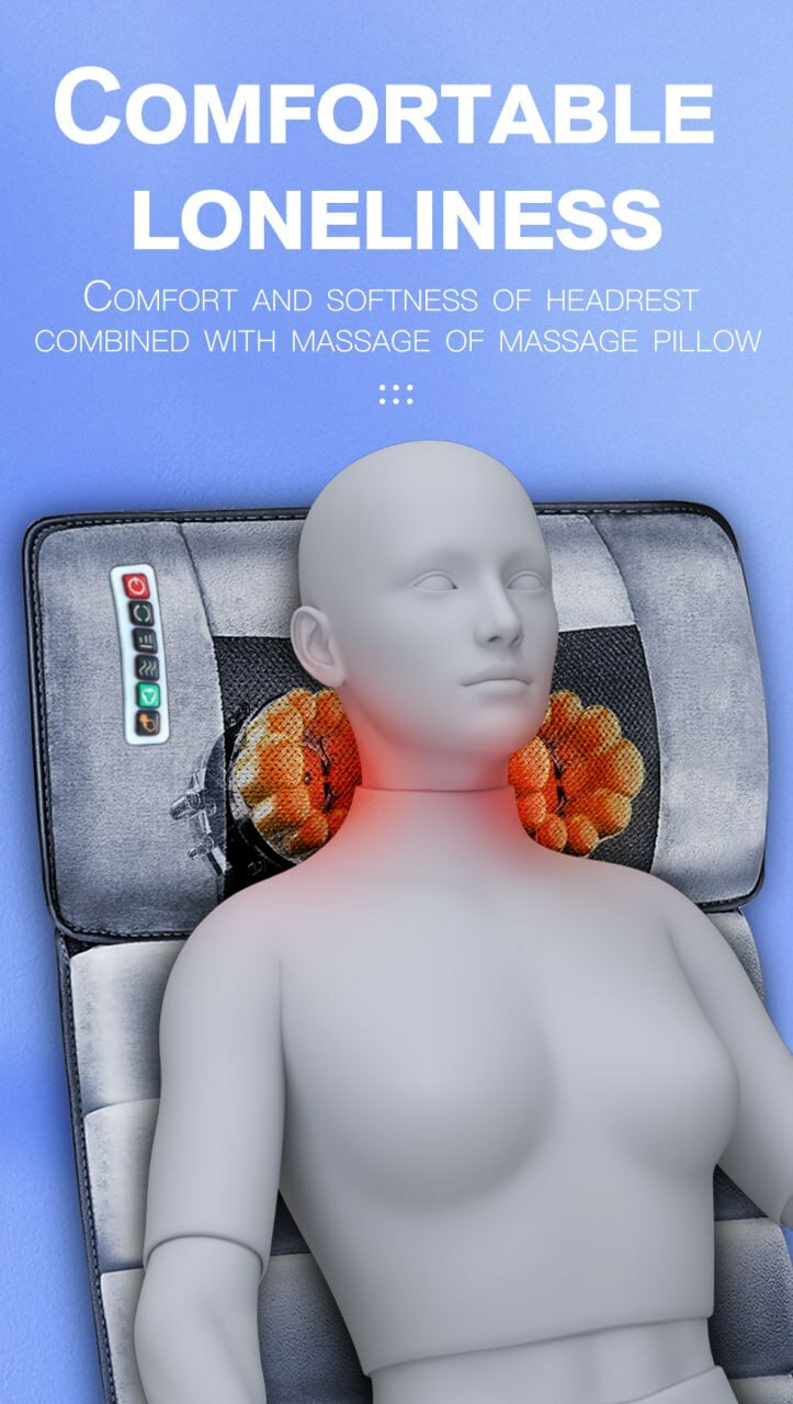 Массажный матрас HS-D1-10D, подголовник, Airbag-растяжка позвоночника, 20 зон массажа