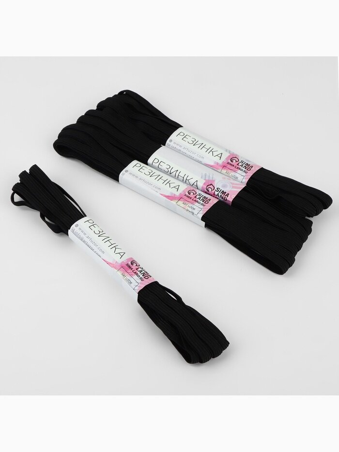 Резинки бельевые, 6 мм, 5,5 +- 0,5 м, 4 шт, цвет черный
