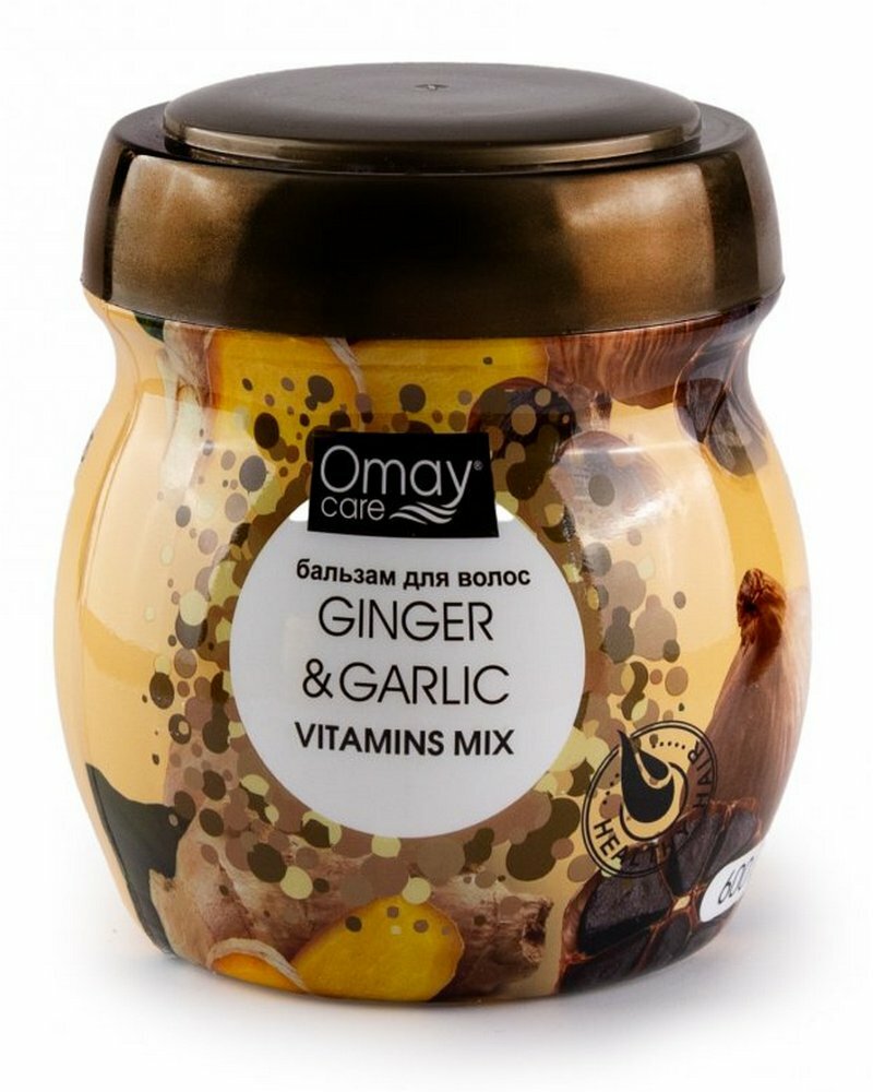 Omay Vitamins Mix - Ginger & Garlic Бальзам для волос "с имбирем и чесноком" для всех типов волос 600 мл.