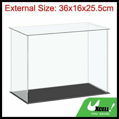 Прозрачный акриловый бокс для коллекций, 36x16x25.5 см, защита от пыли, для поделок и коллекций