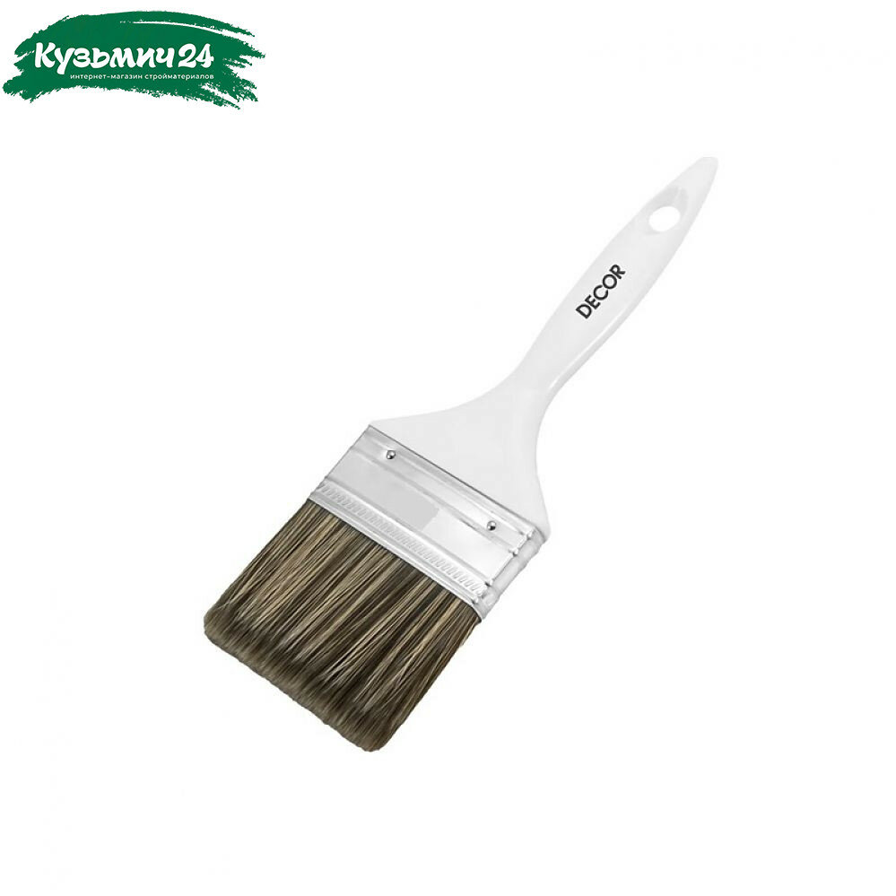 Кисть DECOR PROFI для лака синтетическая щетина, пластиковая ручка 65х15мм 730-063, 1 шт.