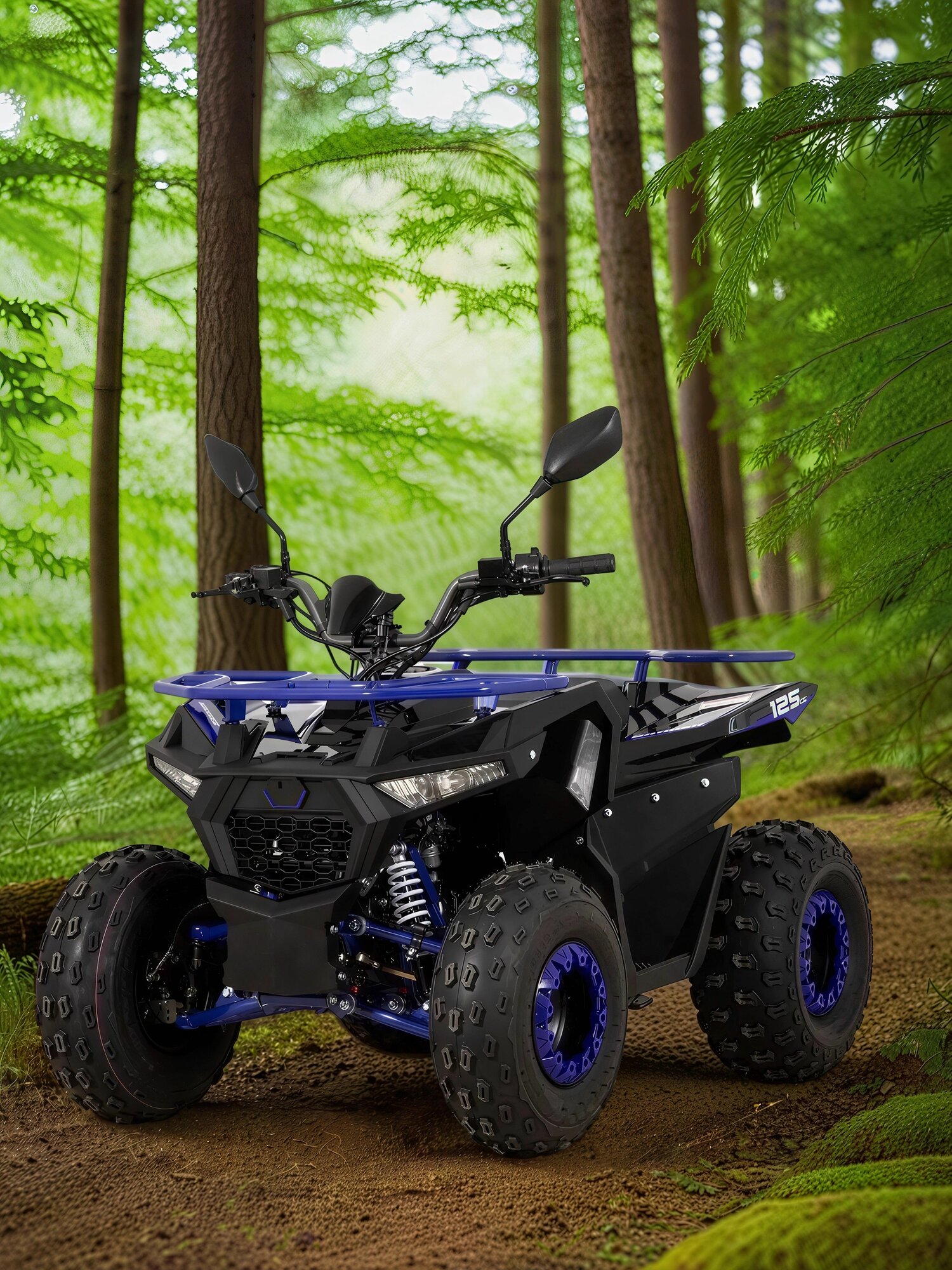 Квадроцикл HAMMER 125 см3 (подростковый) (черно-синий)