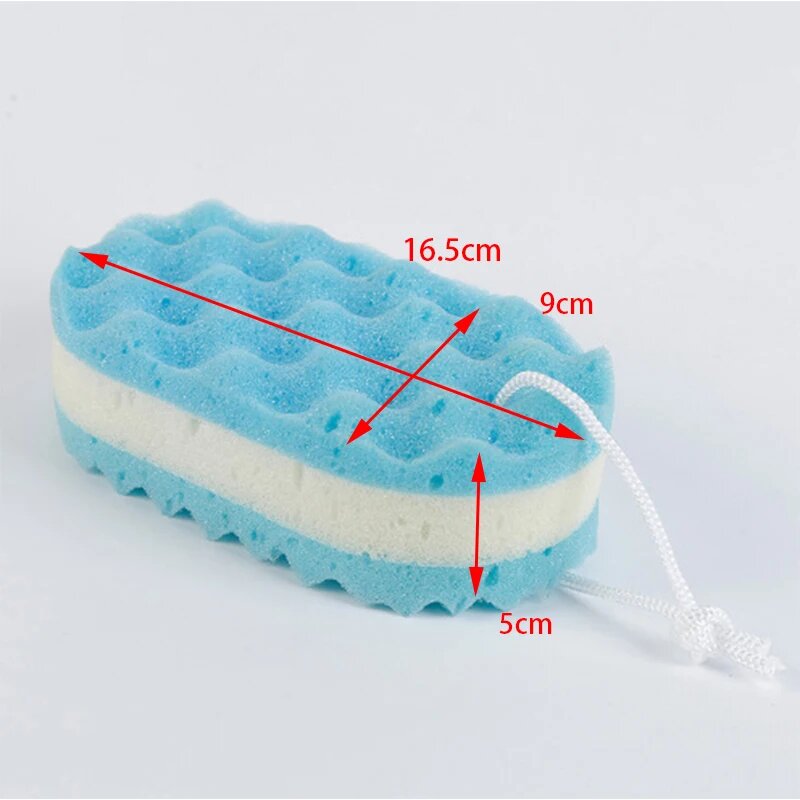 Трехслойная губка для душа BLUE 1PC
