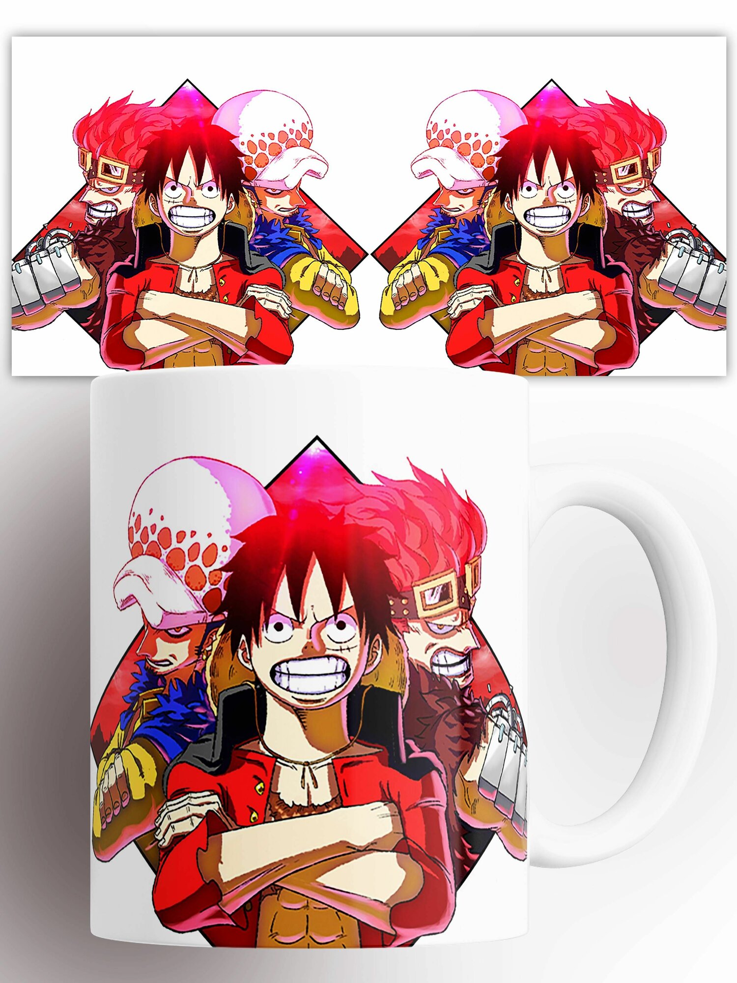 Кружка ВАН ПИС ONE PIECE персонажи Аниме Anime с принтом 330 мл