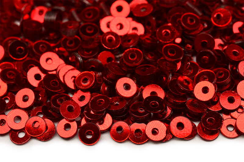 Пайетки круглые 3мм плоские, цвет 03 красный, 1022-063, 10 грамм