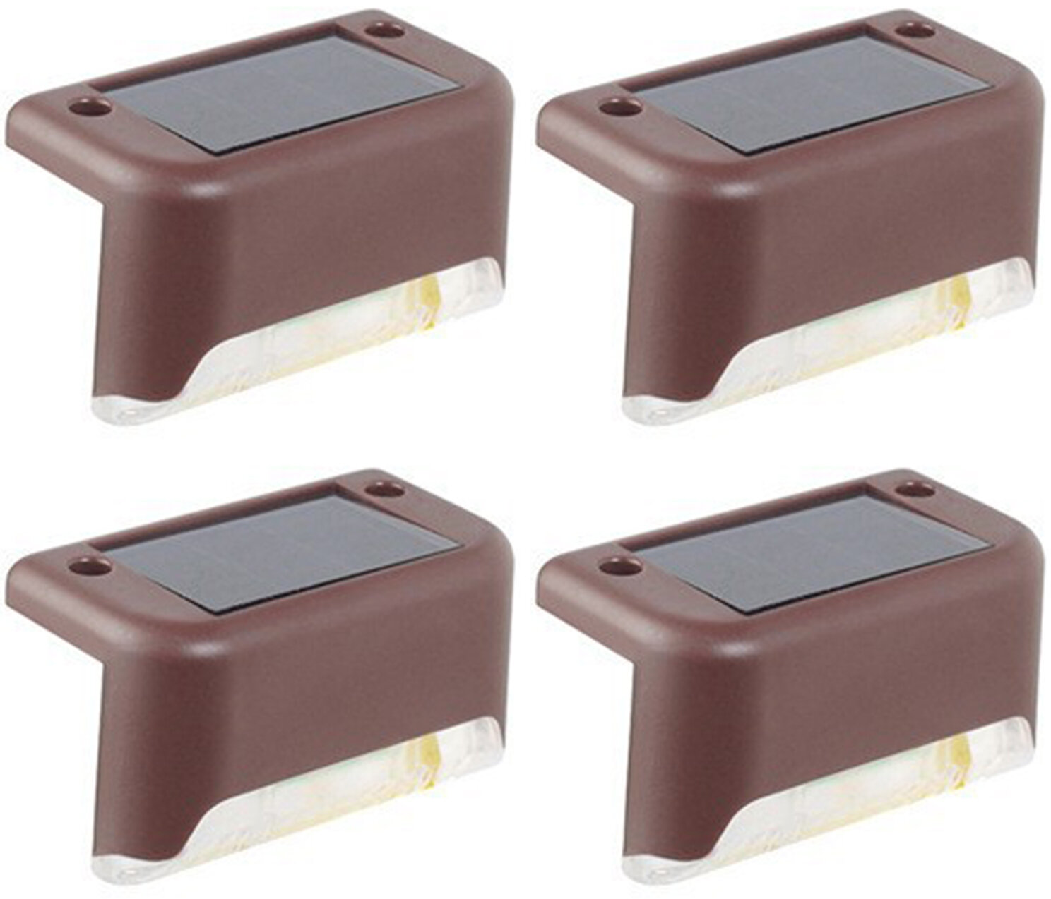 4PCS Солнечные Наступенные Светы На улице Водонепроницаемые LED Для Дворца Декор Стена Забор Рельс Лестница Ступень Светы, Солнечная Панель 2V/80MA, Аккумулятор NI-MH AA 600mAh 1.2V, Режим Освещения Постоянный, Время Освещения 8-10 Часов, Время Зарядки