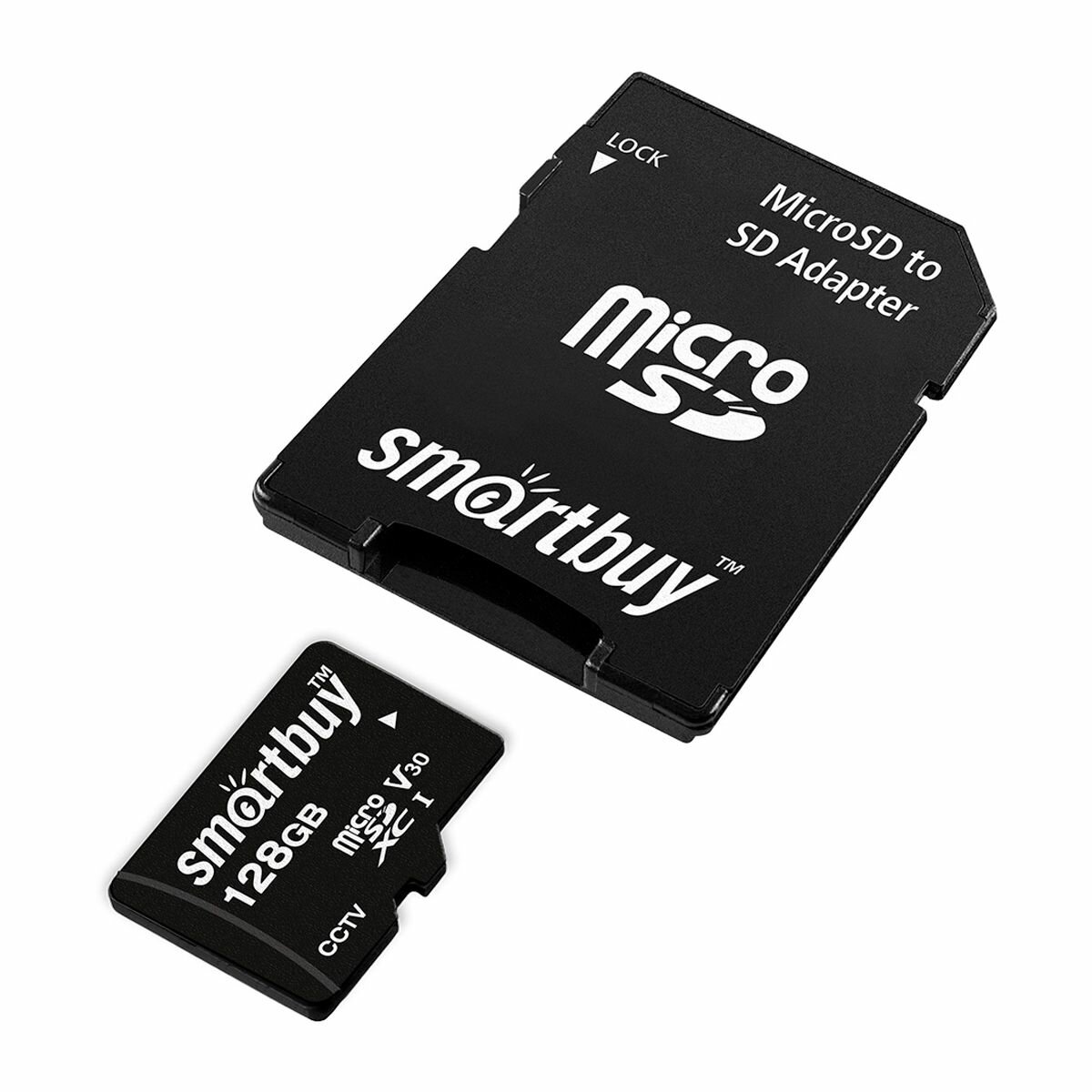 Карта памяти SmartBuy MicroSDXC 128GB UHS-II, Class 10, скорость чтения 95Мб/с, для видеонаблюдения (SB128GBSDCCTV)