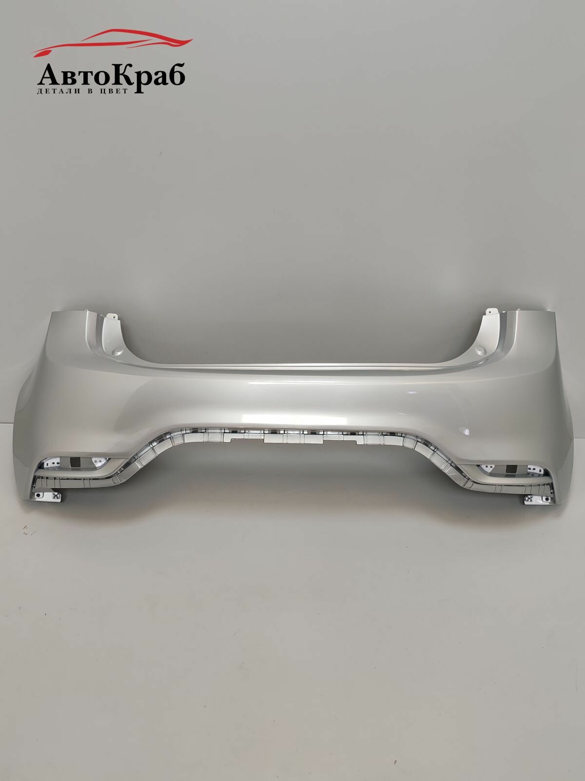 Бампер задний в цвет для Киа Рио 3 хэтчбек 2015 - 2017 г. RHM - серебристый