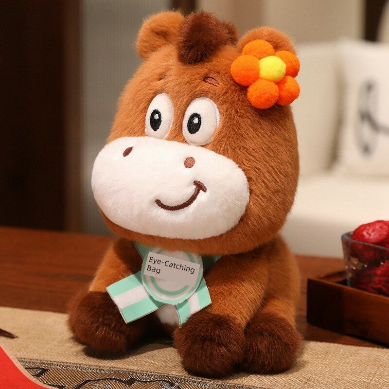 Мягкая игрушка-лошадка, милая кукла 2025 года, талисман Года Лошади, подарок для девочки на Новый год и день рождения