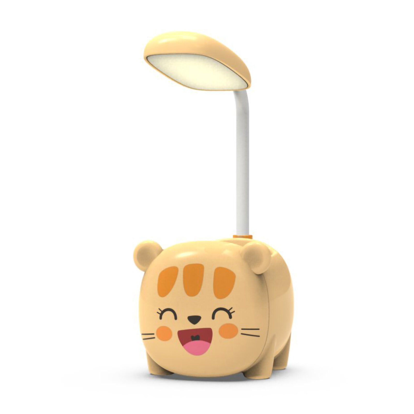 Настольная лампа мультфильм светодиодные складные шланг защиты глаз Регаментируемый настольный свет с держателем ручки желтый кот