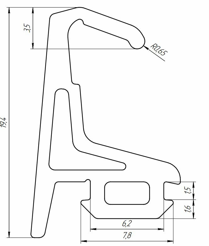 Уплотнитель для алюминиевых окон и дверей 523021 EPDM Упаковка 10 метров