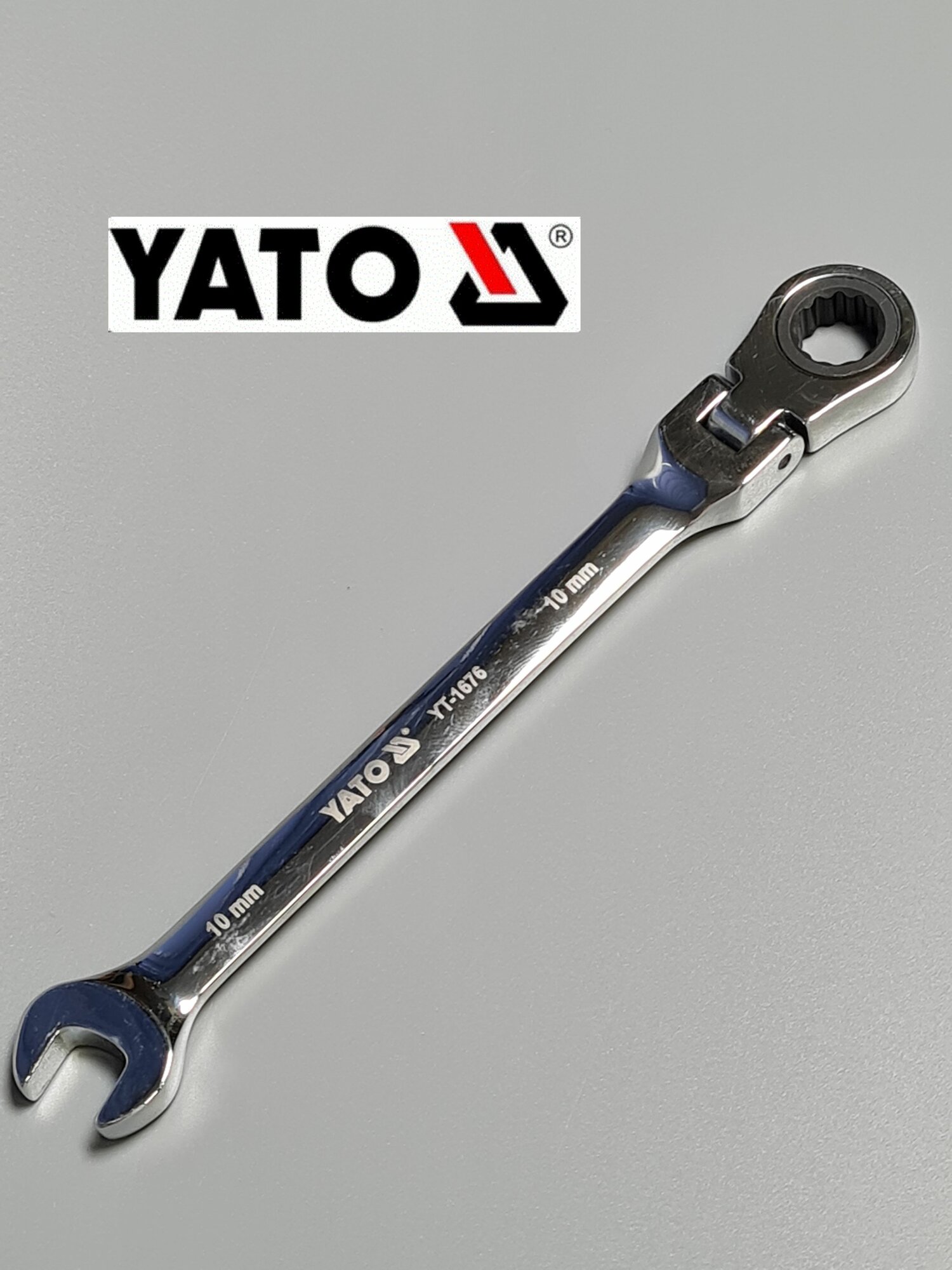 Ключ комбинированный YATO YT-1676 с трещоткой и шарниром 10 мм