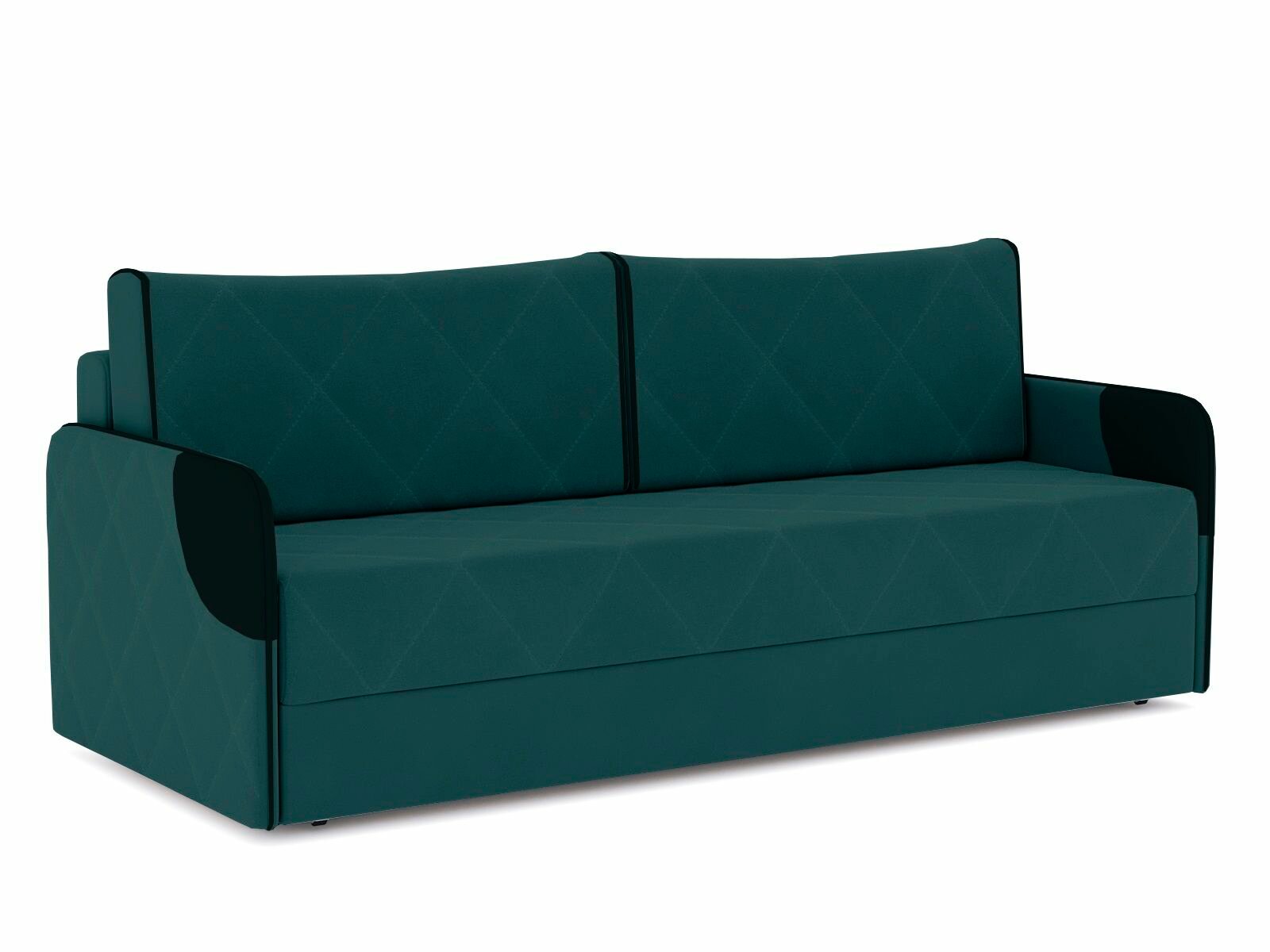 Диван - кровать Марсель, еврокнижка, ПБ, 212*88*103, велюр Зара Изумруд/Велюр Зара Блэк 37