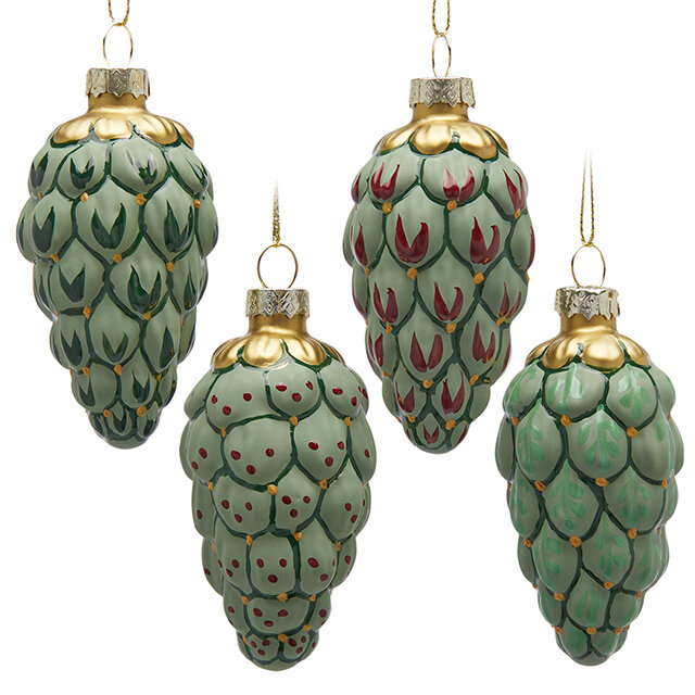 Елочные игрушки Шишки - Barleboro Lierna 9 см, стекло, 12 шт, EDG, 6501172A700-набор
