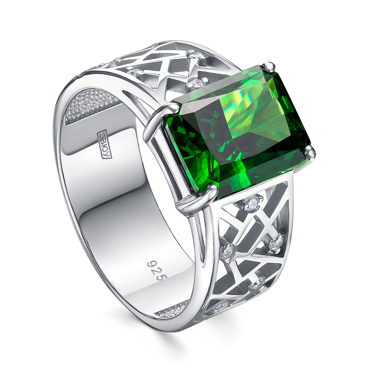 Кольцо, серебро, 925 проба, фианит