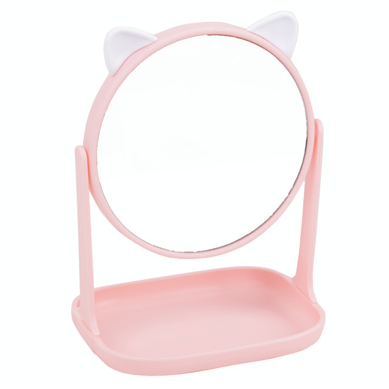 Зеркало настольное 22х16 см, круглое, пластик, одностороннее