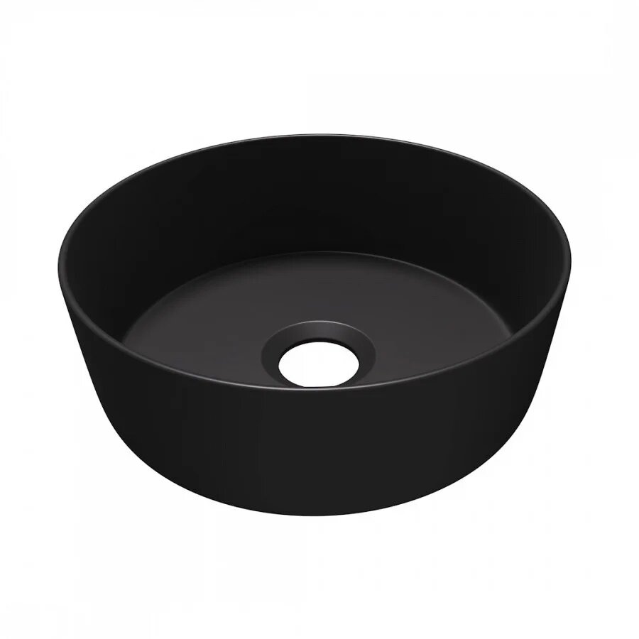Раковина маленькая в туалет Maretti Elena EA13NS31-560 мини, без отверстия под смеситель, черная, матовая, раковина для ванной фарфоровая, круглая