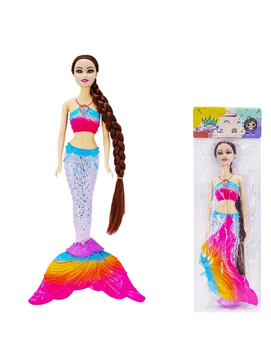 Кукла Miss Kapriz MKA515-R6 русалочка со свет. хвостом в па