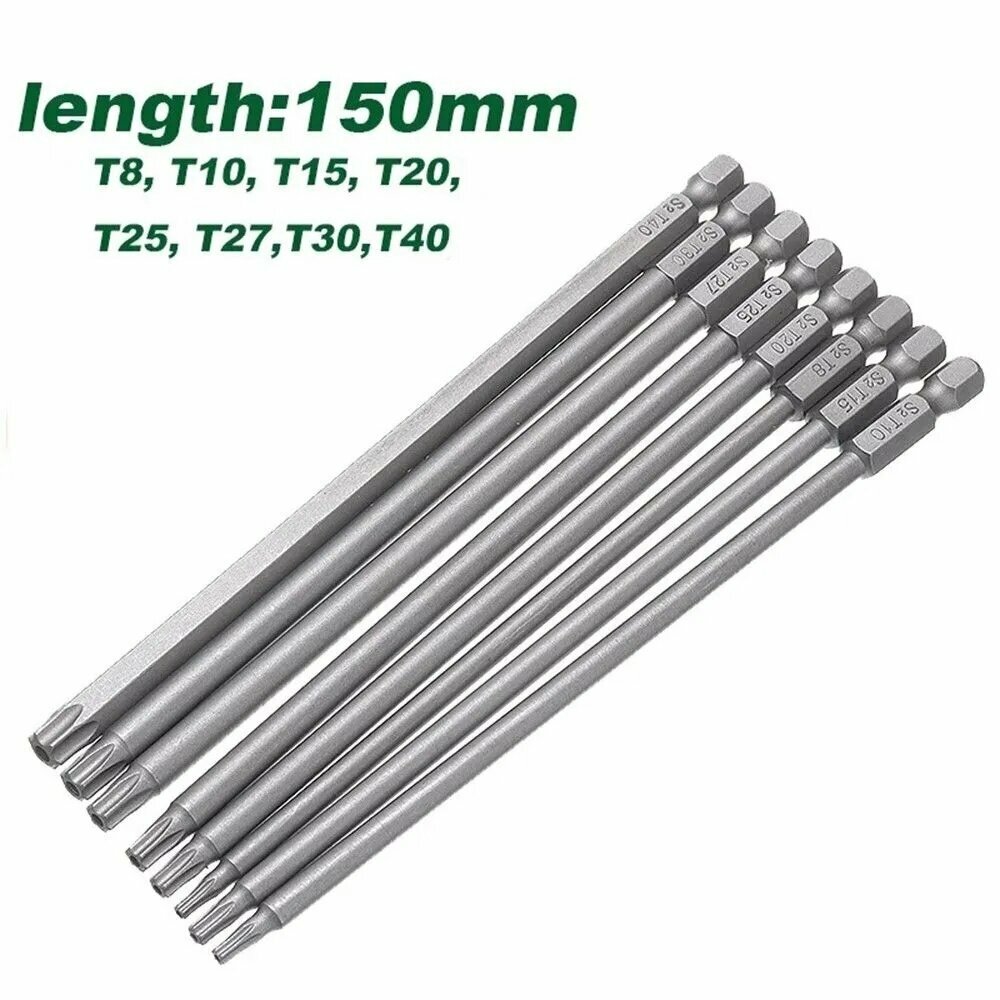 1ШТ для отвертки Torx длиной 150 мм T8, Для T10, для T15, для T20, для T25, T27, для T30, T40