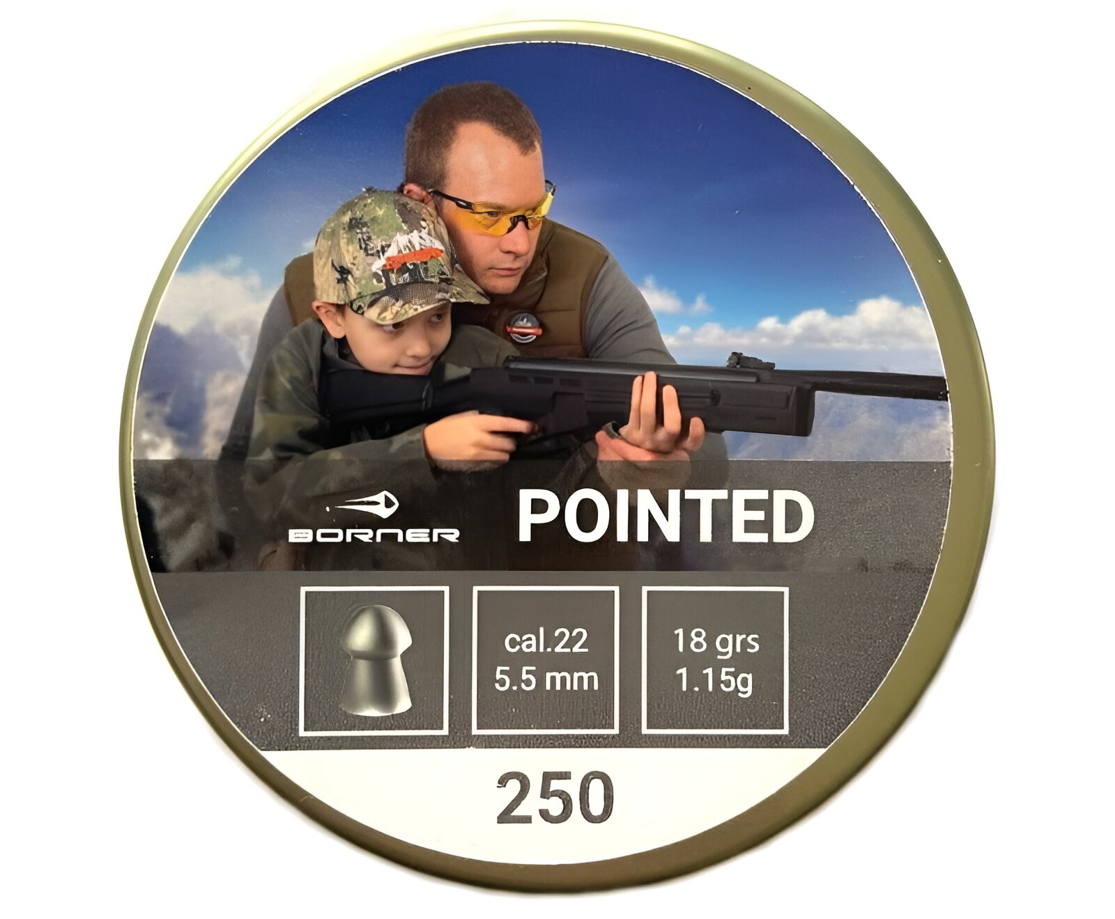 Пули Borner Pointed для пневматики, 5,5 мм, 1,15 гр, 250 шт.