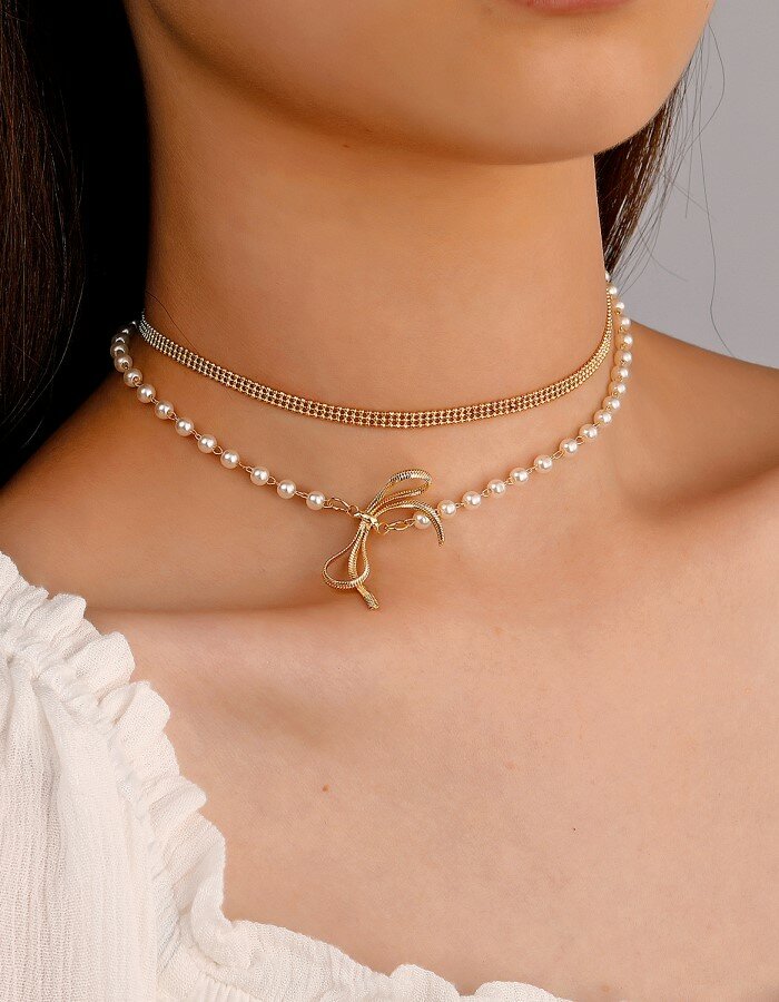 Колье, жемчуг имитация