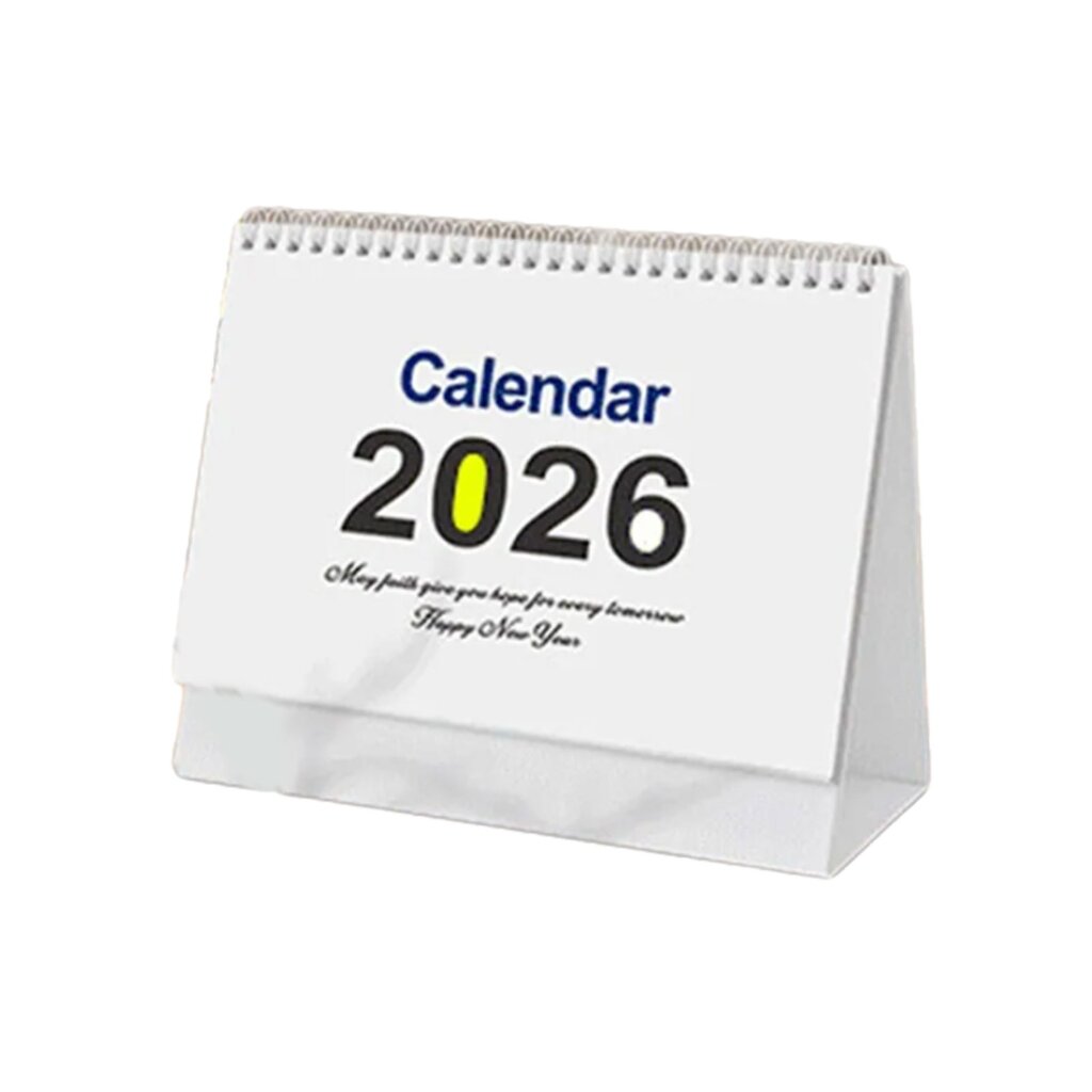 Настольный ежемесячный календарь на 2026 год, 12 месяцев С января по декабрь, календарь на двух катушках для ежедневного планирования