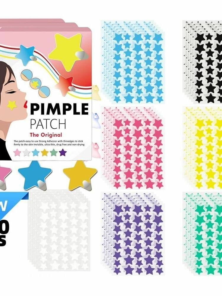 Цветной звездный консилер водонепроницаемый пластырь от прыщей 560шт