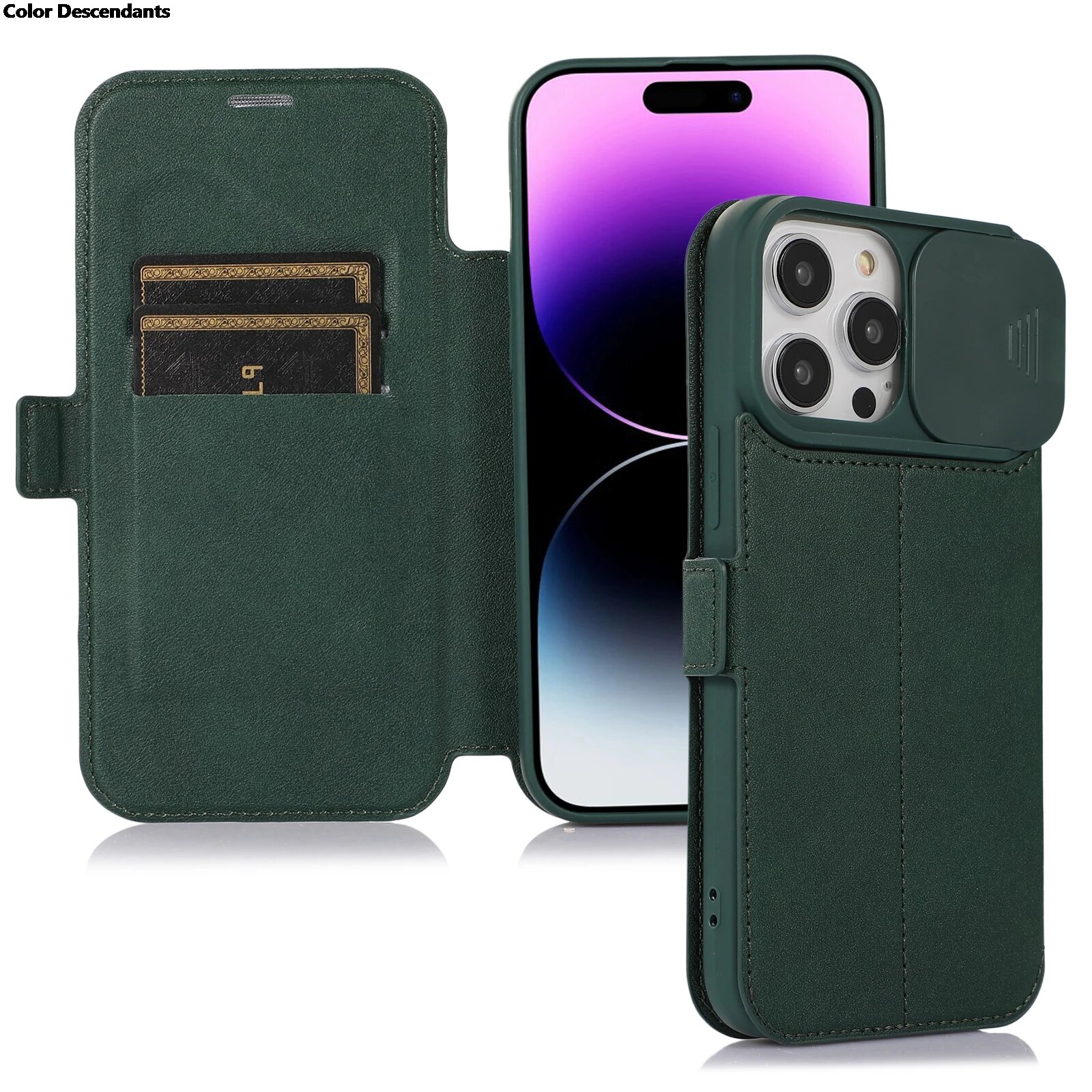 Флип-кожаный чехол с защитой камеры для iPhone 14 13 12 11 Pro Max X XS Max XR 7 8 14 Plus, задняя крышка с слотом для карт и подставкой