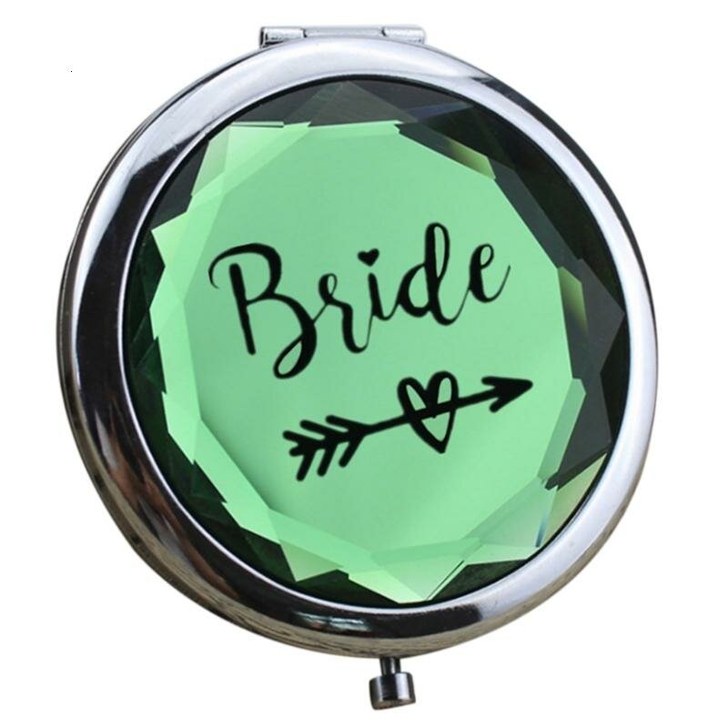 Круглое косметическое зеркало для невесты, зеленая невеста
