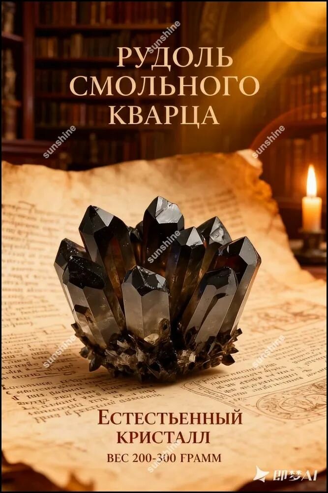 Талисман Оберег/Раухтопаз (Дымчатый кварц) + Морион Друза средняя, 200-300 г