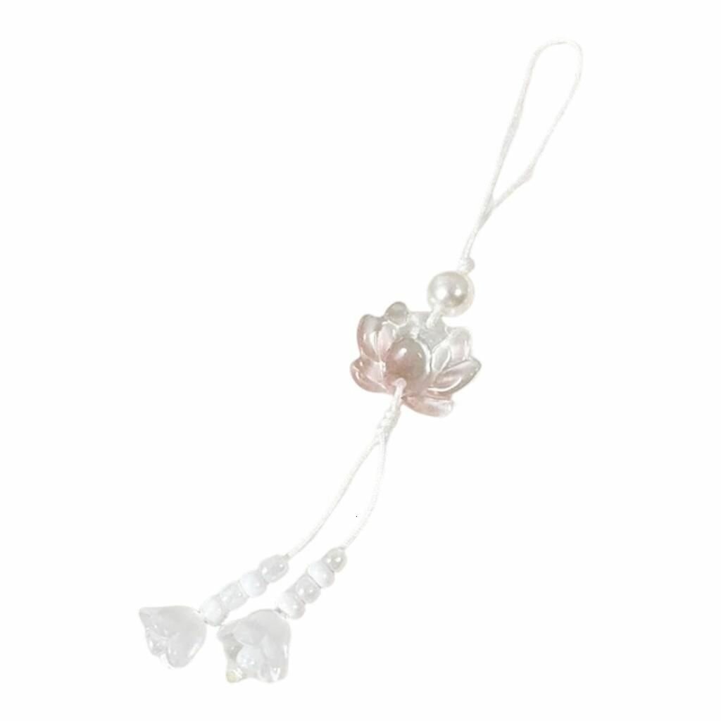 Цветочный брелок-кулон, Белый