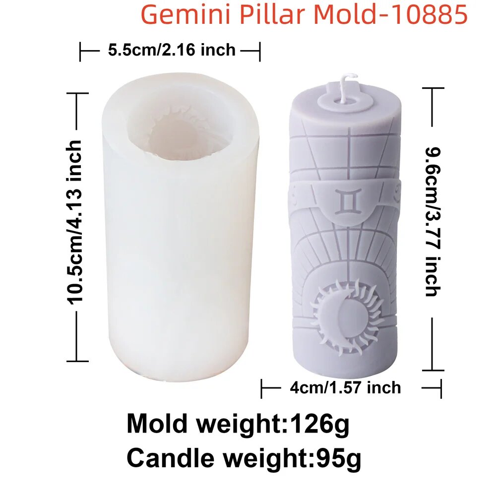 Силиконовая форма для свечей Gemini Pillar Mold 10885