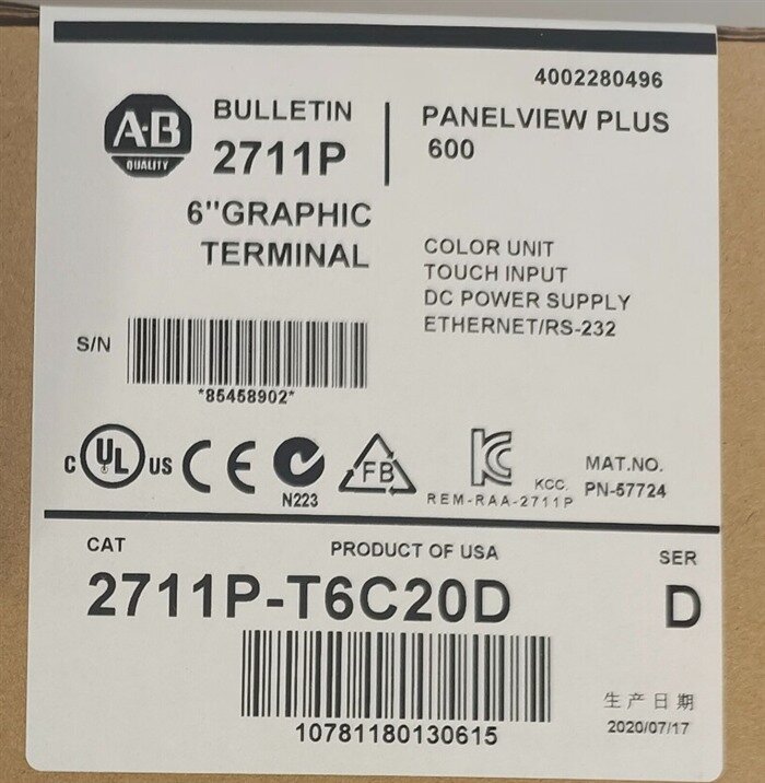 Модуль Allen-Bradley 2711P-T6C20D