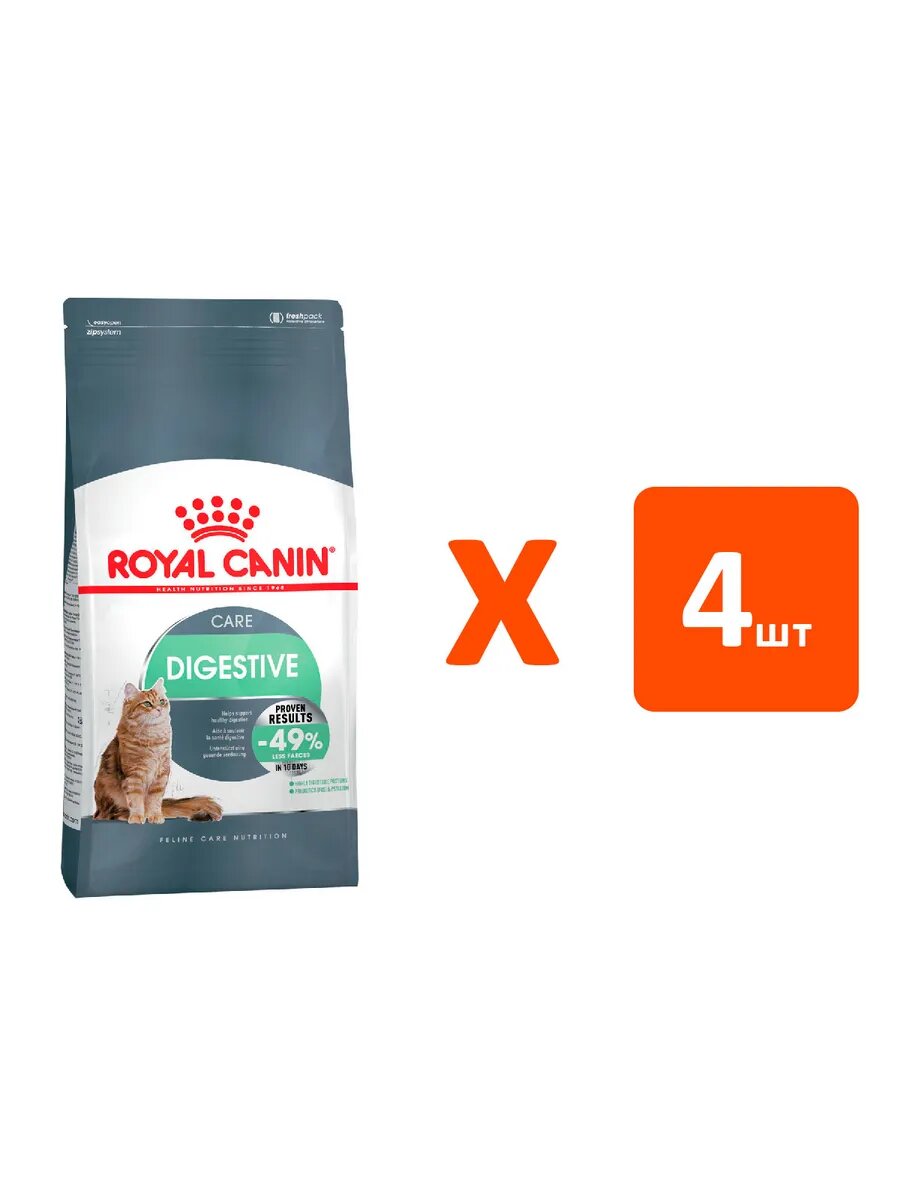 Корм сухой Royal Canin Digestive Care для взрослых кошек для поддержания здоровья пищеварительной системы, 400 г х 4 шт