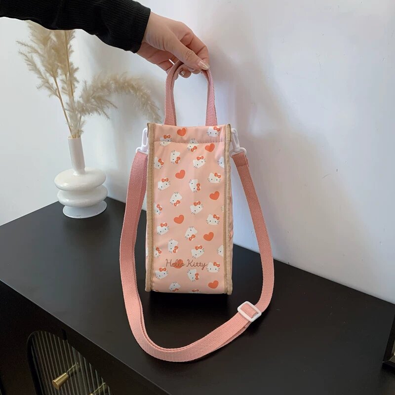Красный чехол Hello Kitty для термоса с ремнем, портативная защита для стаканов детей