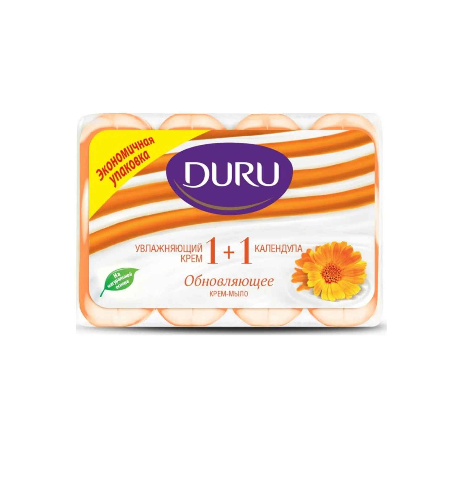 Дуру / Duru - Крем-мыло обновляющее 1+1 Увлажняющий крем и Календула 4х90 г