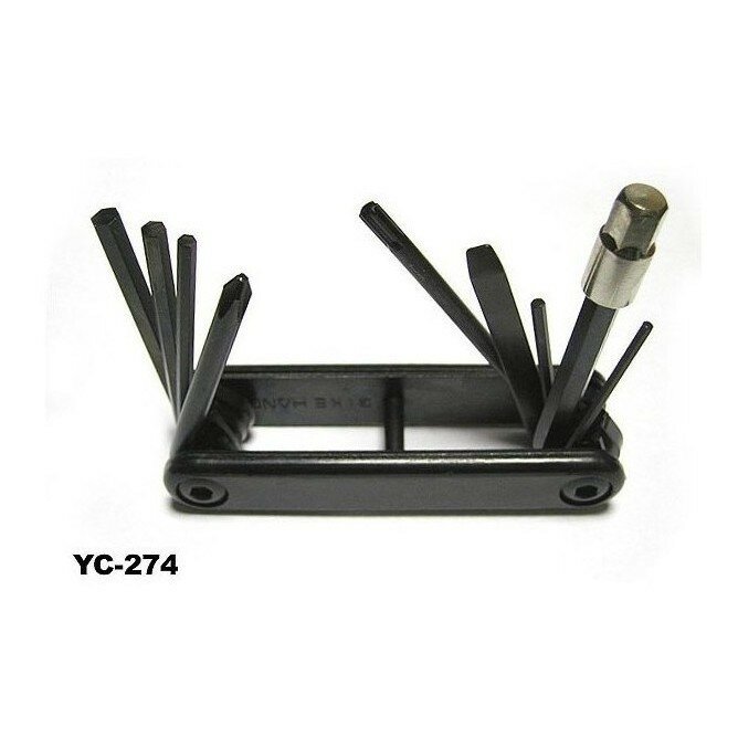 Мультитул Bike Hand YС-274, 10 функций шестигранники, звездочка T25 и отвертки для велосипеда