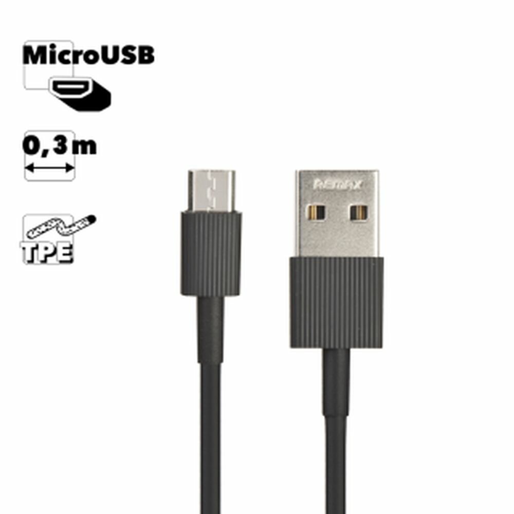 USB кабель Remax Chaino Series Cable For Micro RC-120m (Mini) MicroUSB, черный