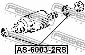 Подшипник шариковый[13, AS60032RS FEBEST AS-6003-2RS